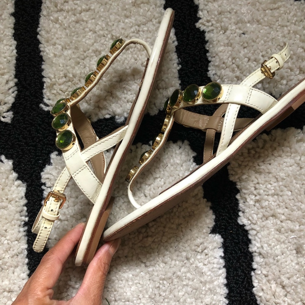 Tory Burch Mariah Patent Leather Thong - Gem